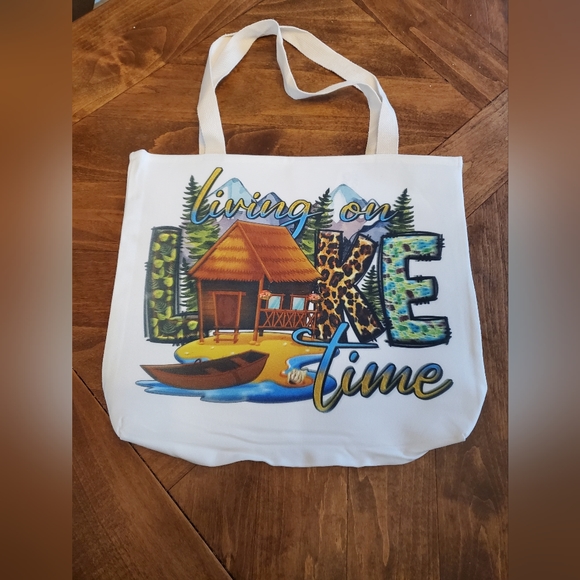 Artisan | Bags | Living On Lake Time Tote Bag | Poshmark
